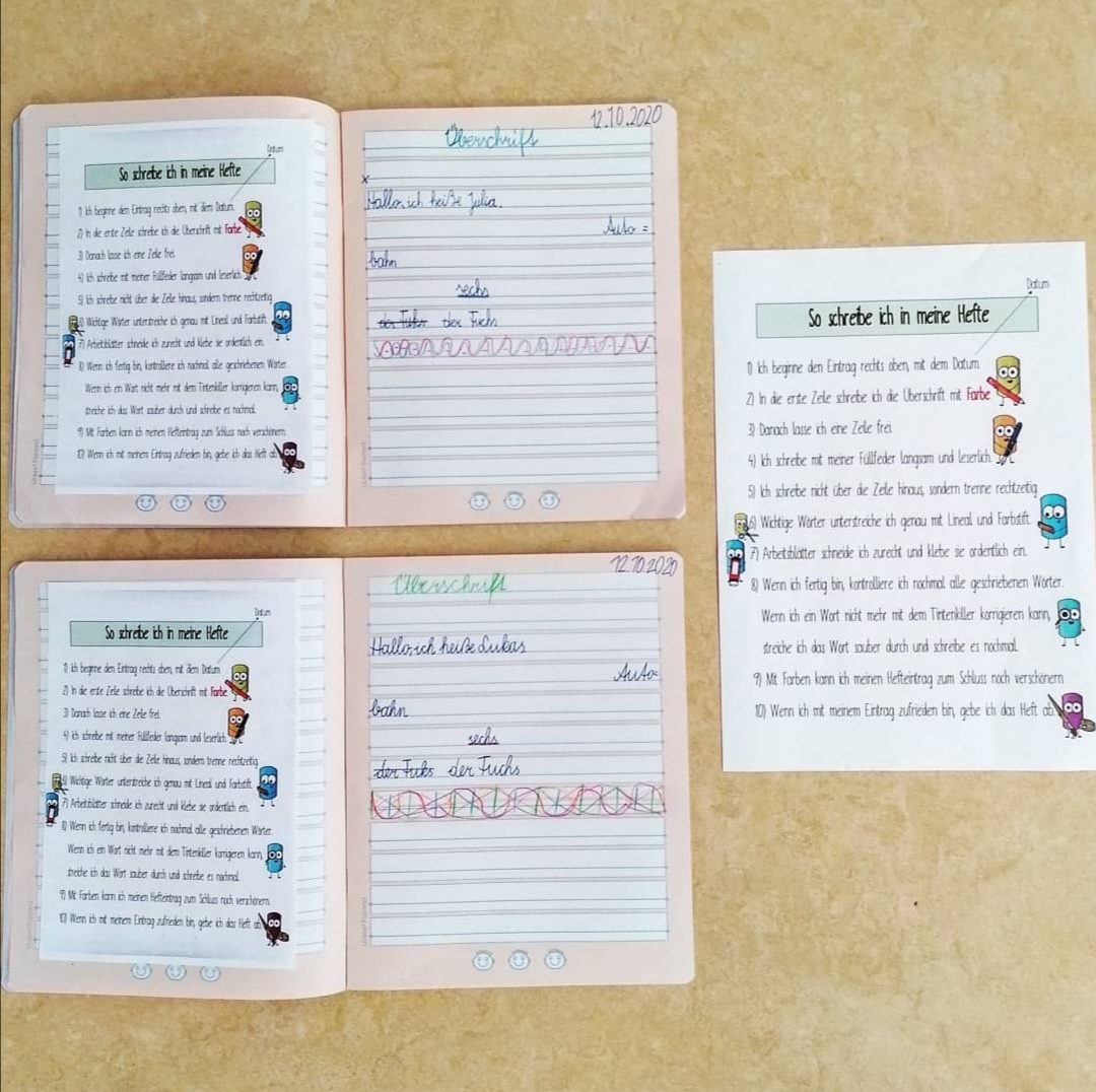 Ordentliche Hefteinträge im Formati Schreibheft - Ursus Formati Lehrer ...